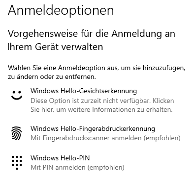 Set up Windows Hello as a security token for MFA::BOKU-IT::BOKU